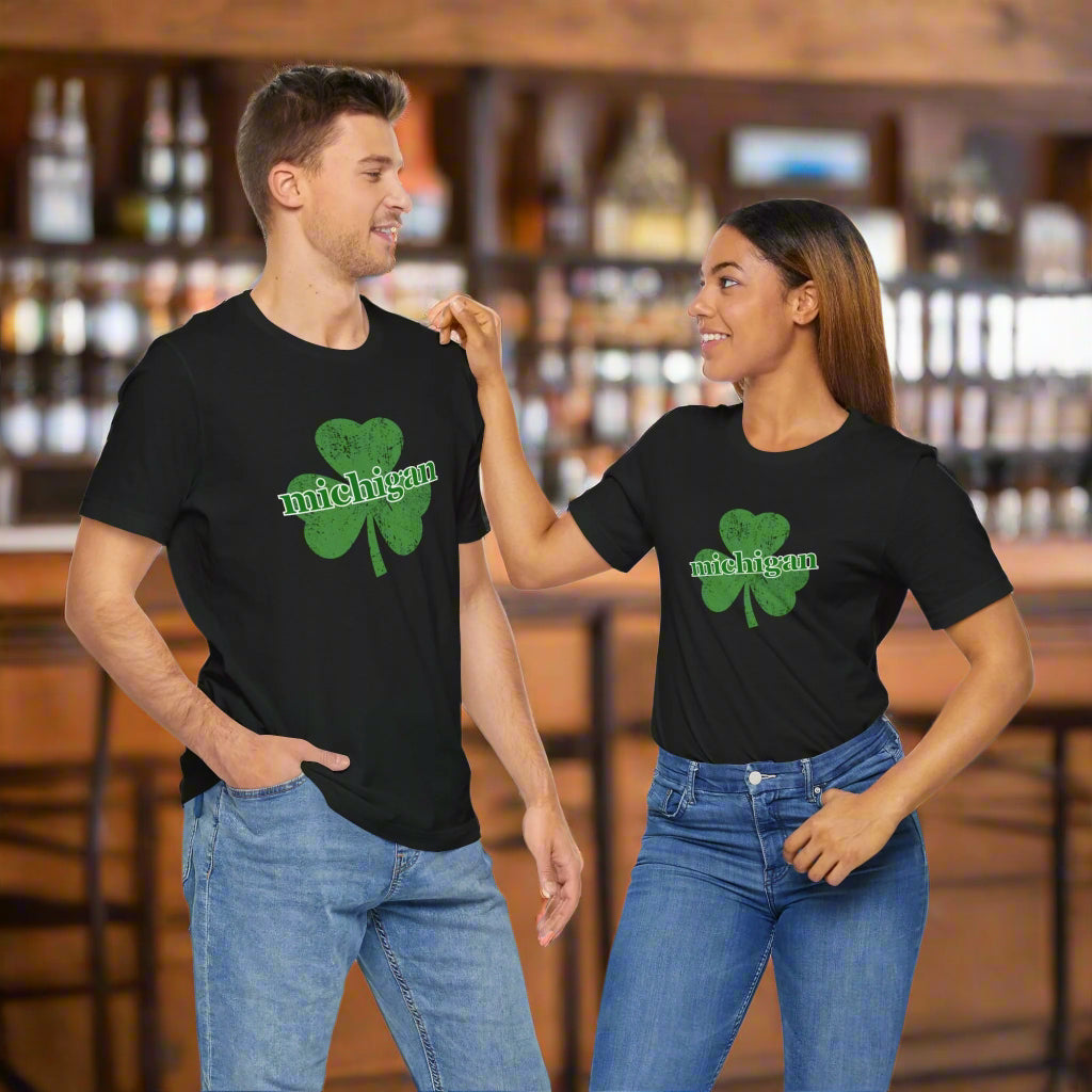 Michigan Shamrock Unisex Tee – Perfect for St. Patrick's Day Celebrati